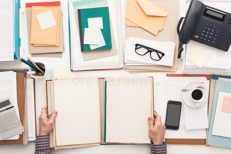 Office Worker Writing Paperwork Stock Image - Image of company, crowded ...