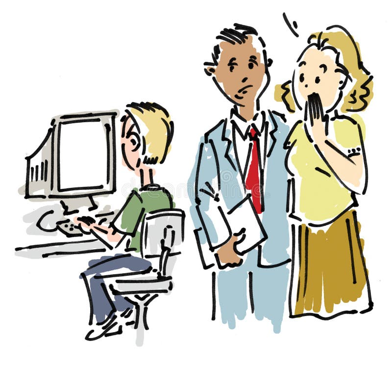 Part time worker stock vector. Illustration of male, humorous - 35175944