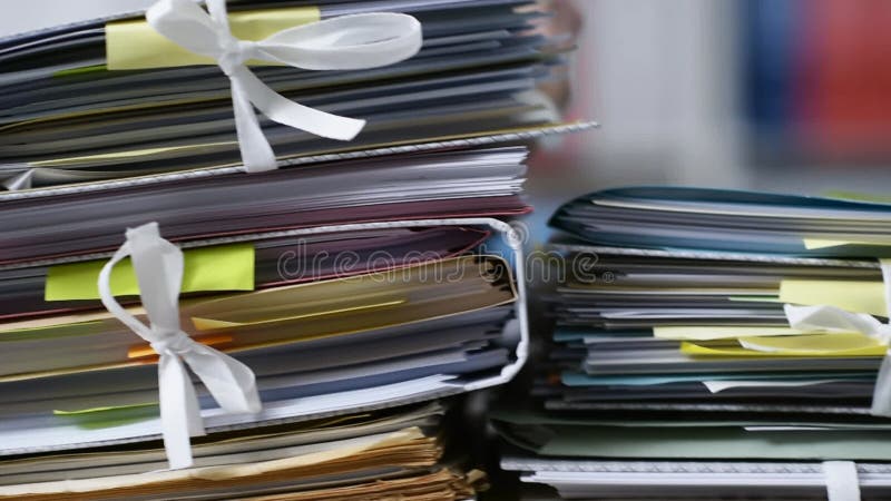 Paperwork piling up stock footage. Video of shot, stationery - 100953544