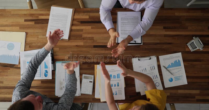 Office Workers Applaud after Completing Important Project Stock Footage ...