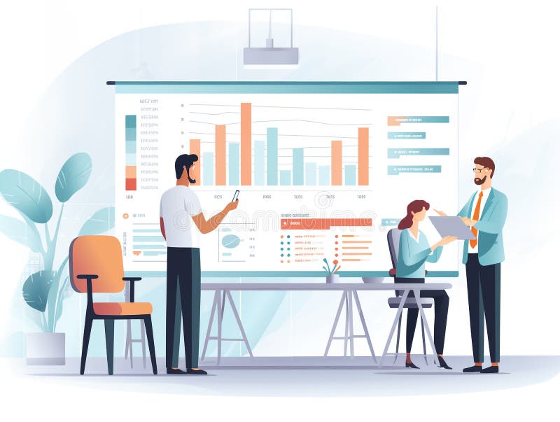 Office Workers and Business People Working Overtime at Deadline Stock ...