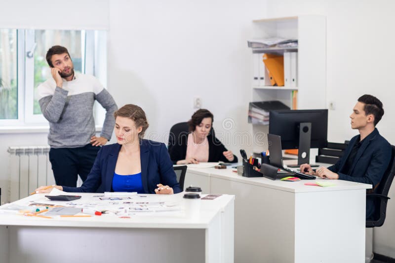 Office Workers Busy with Their Tasks, daily Office Routine Stock ...