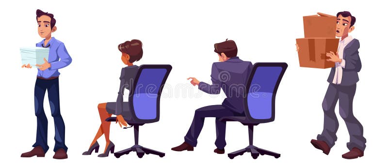 Office Workers Characters in Different Tasks. Stock Illustration ...