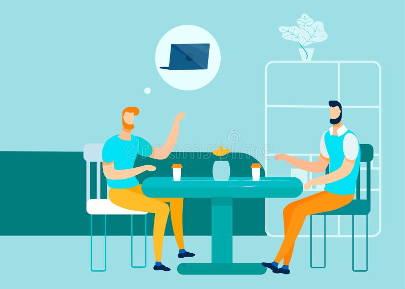 Office Workers Chatting at Coffee Break Cartoon Stock Vector ...