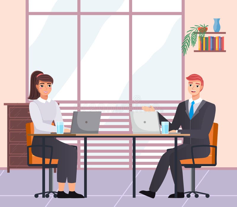 Office Workers. Co-workers. Colleagues Discuss Project Teamwork. Office ...