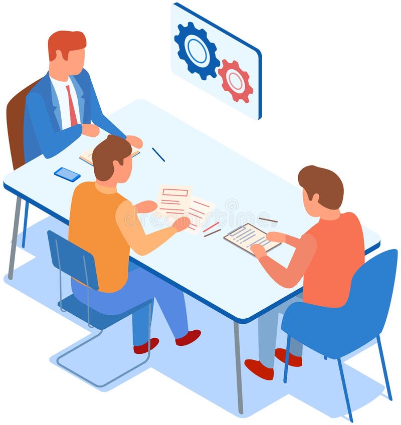 Project Staff Meeting Vector Stock Vector - Illustration of discuss ...