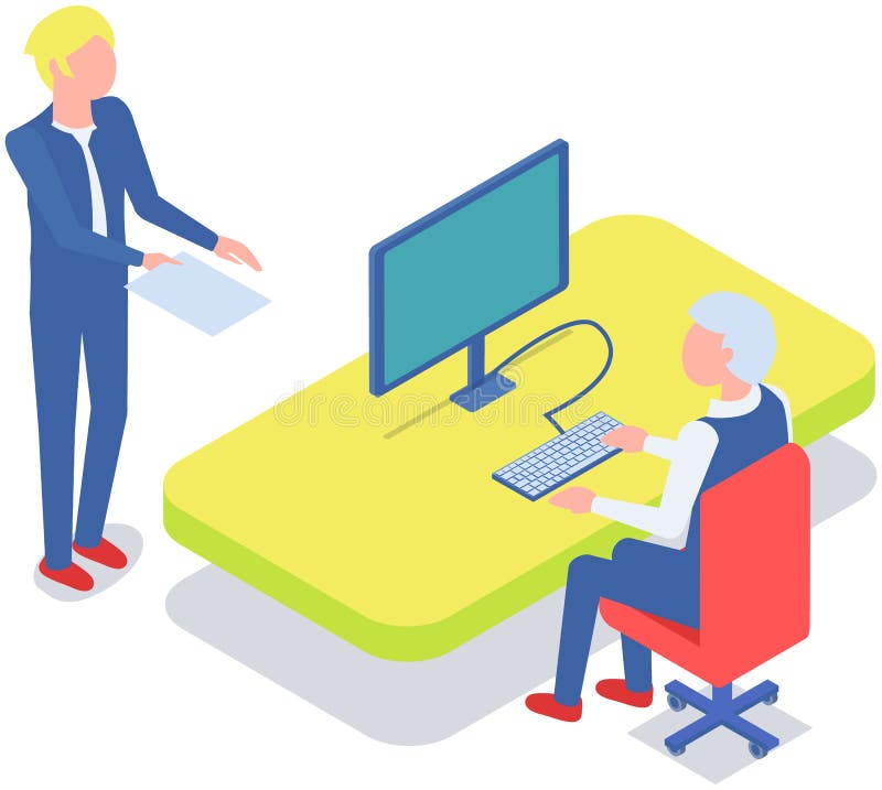 Office Workers. Co-workers. Colleagues Discuss Project Teamwork. Office ...