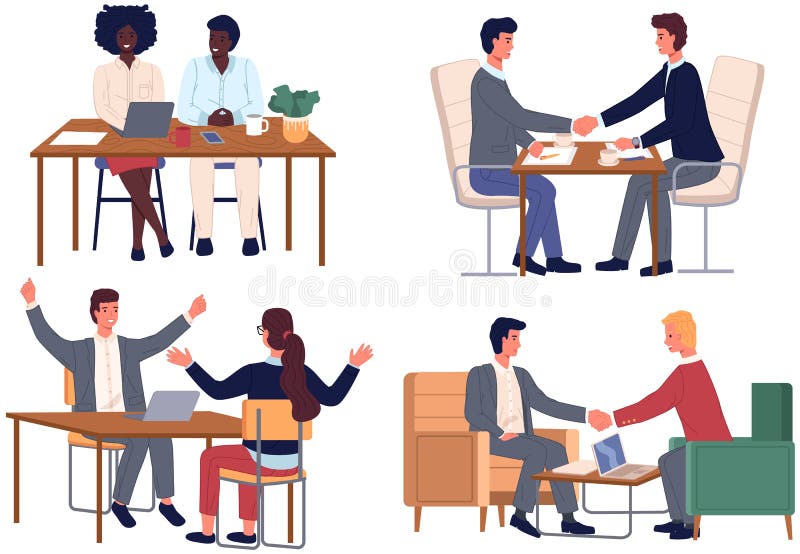 Office Workers. Co-workers. Colleagues Discuss Project Teamwork. Office ...