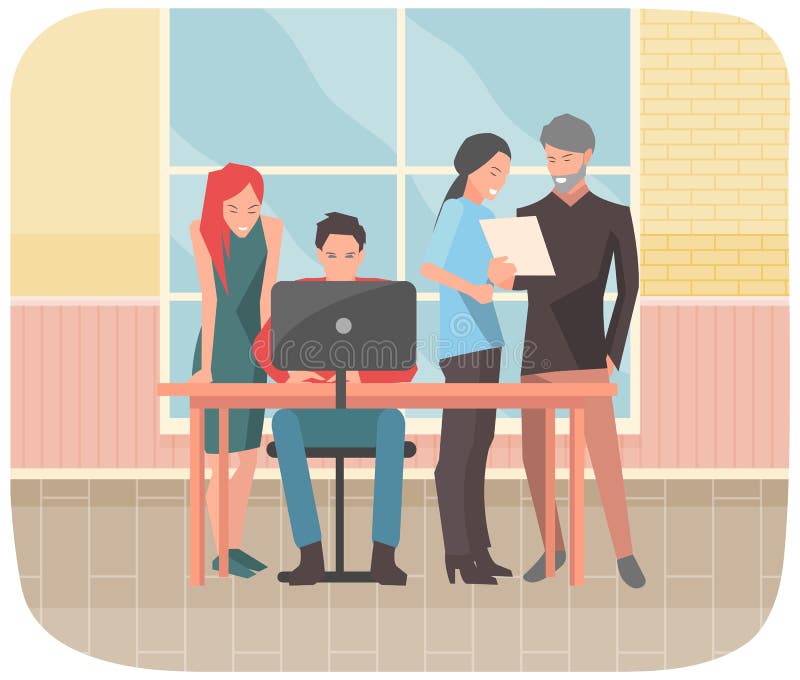 Project Staff Meeting Vector Stock Vector - Illustration of discuss ...