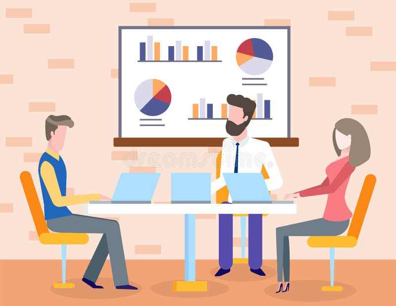 Office Workers. Co-workers. Colleagues Discuss Project Teamwork. Office ...