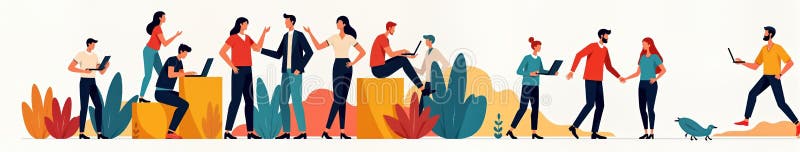 Office Workers Collaborate on New Projects. Team Works Together Using ...