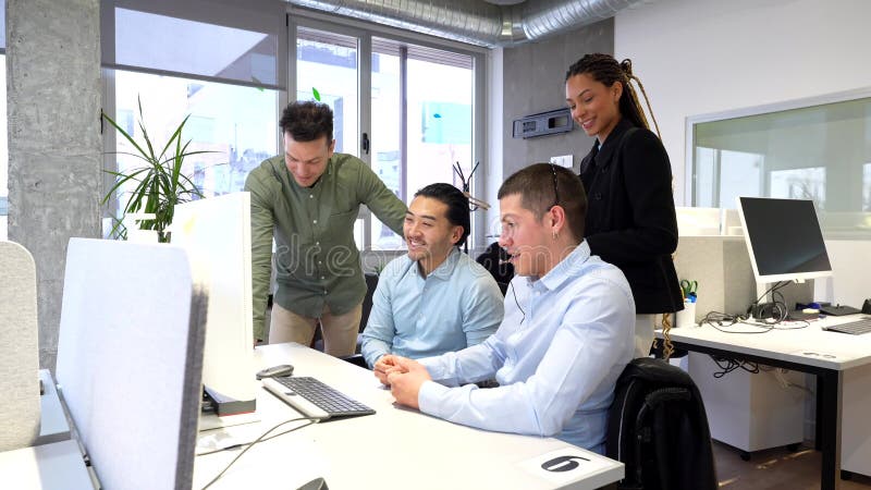 Business Team Solving Problems and Discussing Strategy in Office Stock ...