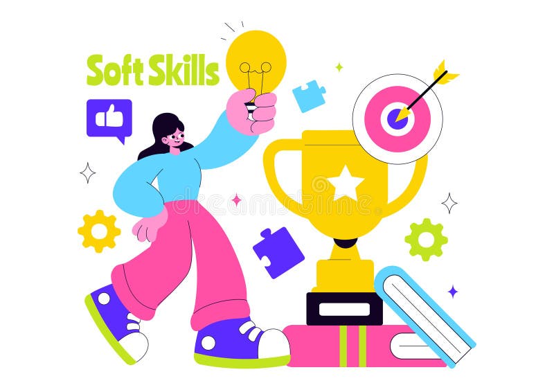 Office Workers Demonstrating Soft Skills Vector Illustration Such As ...