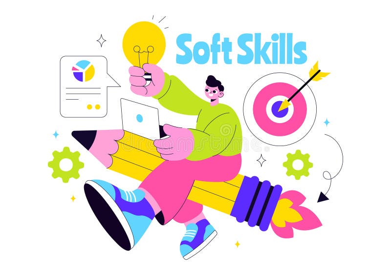 Office Workers Demonstrating Soft Skills Vector Illustration Such As ...