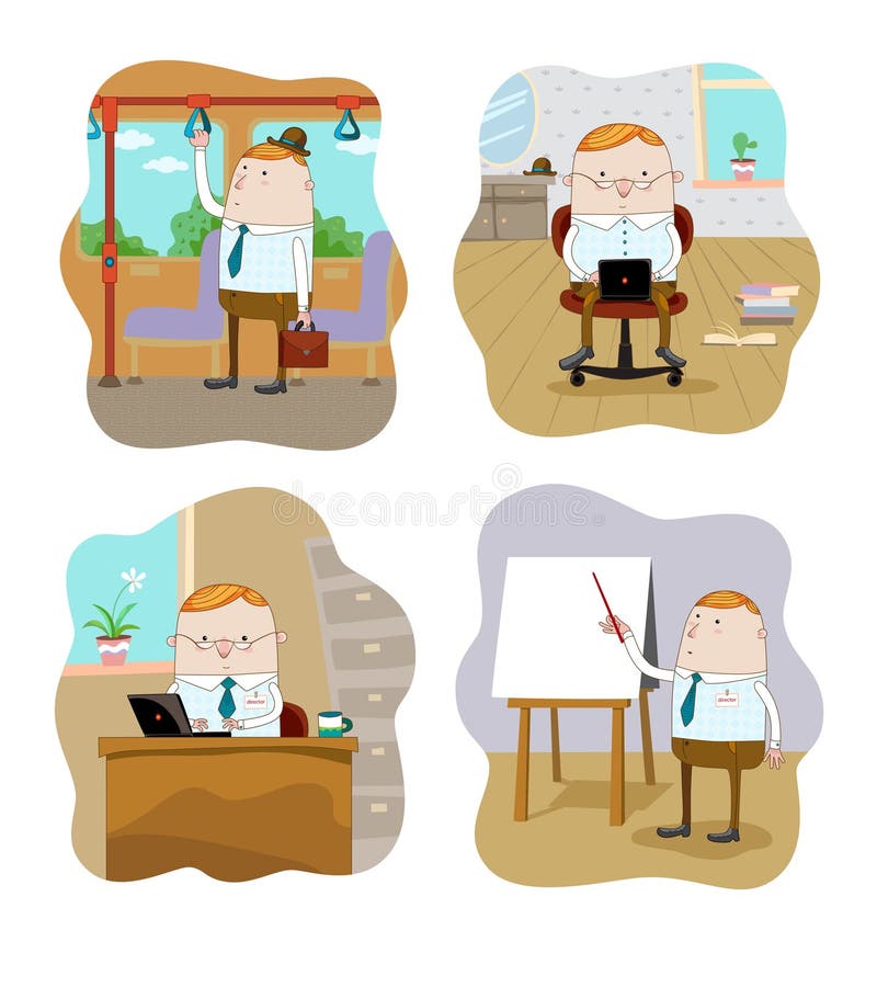 Office Workers in Different Situations Stock Vector - Illustration of ...