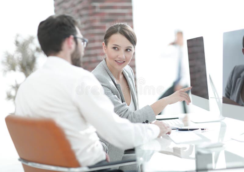 Office Workers Discuss the Current Problems Stock Photo - Image of ...