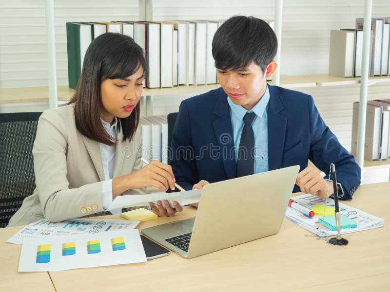 Office Workers Discussion about Business Planning Stock Image - Image ...