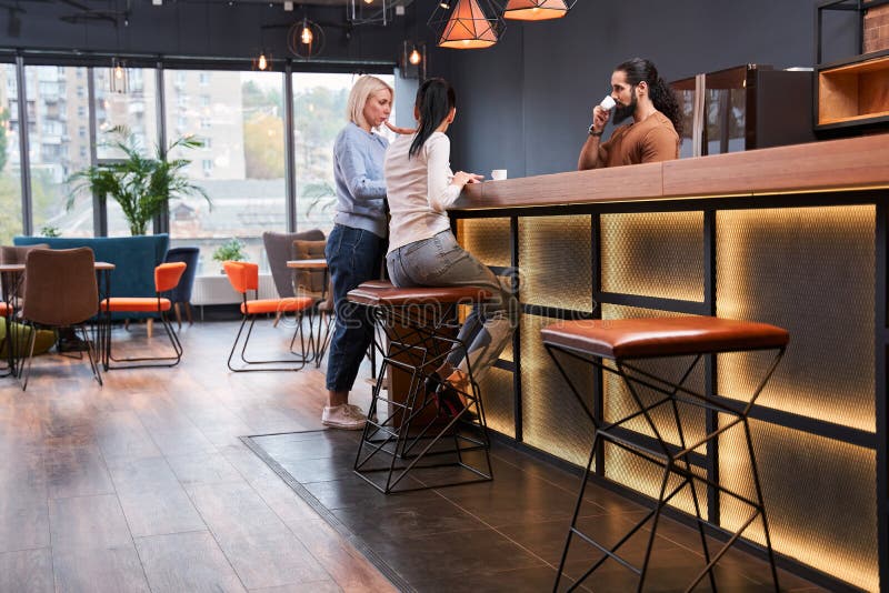 Office Workers Drinking Coffee Stock Image - Image of inside, lifestyle ...
