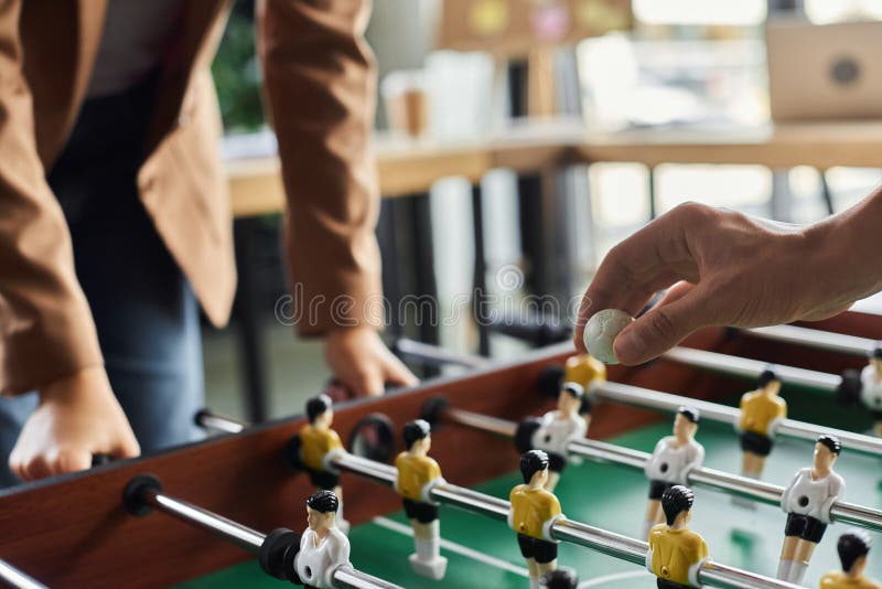 Office Workers Engaged in a Competitive Stock Photo - Image of players ...