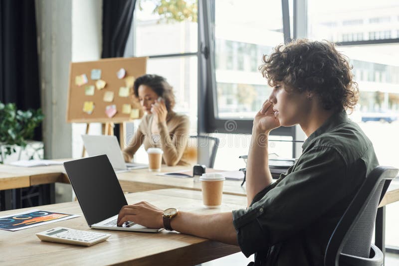 Office Workers Engaged in Focused Tasks Stock Photo - Image of ...