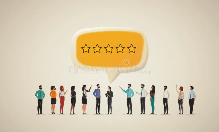 Office Workers Evaluating Performance Using Five-Star Feedback System ...