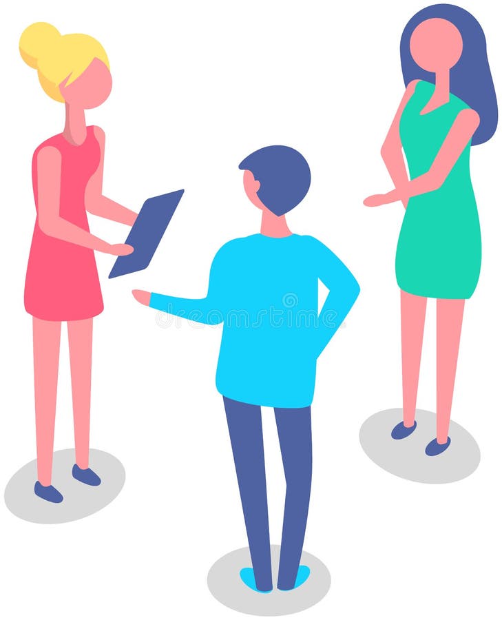 Office Workers Have Conversation. Colleagues Discuss at Meeting ...