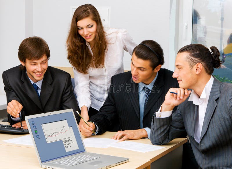Office Workers Having a Discussion Stock Image - Image of lady ...