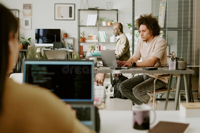 It Office with Workers Inside Stock Photo - Image of application ...