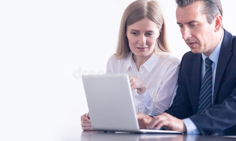 Office workers and laptop stock photo. Image of contemporary - 173485414