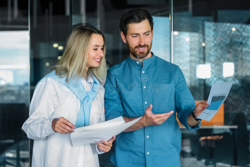Office Workers Looking Involved while Discussing a New Project Stock ...