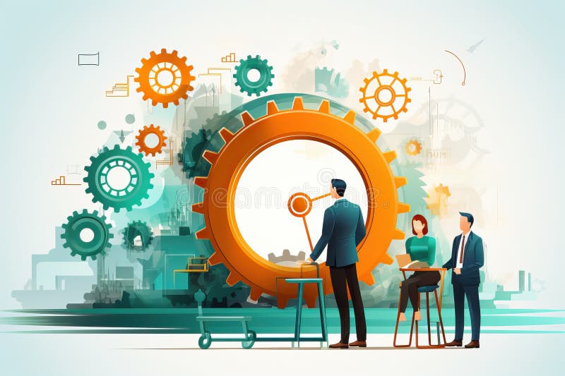 Office Workers Looking at Work Charts on a White Wall. Stock Image ...