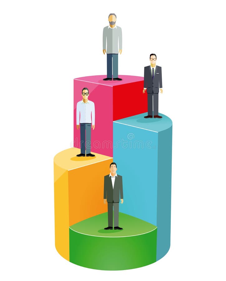 Office Workers on Pie Chart Stock Vector - Illustration of ...