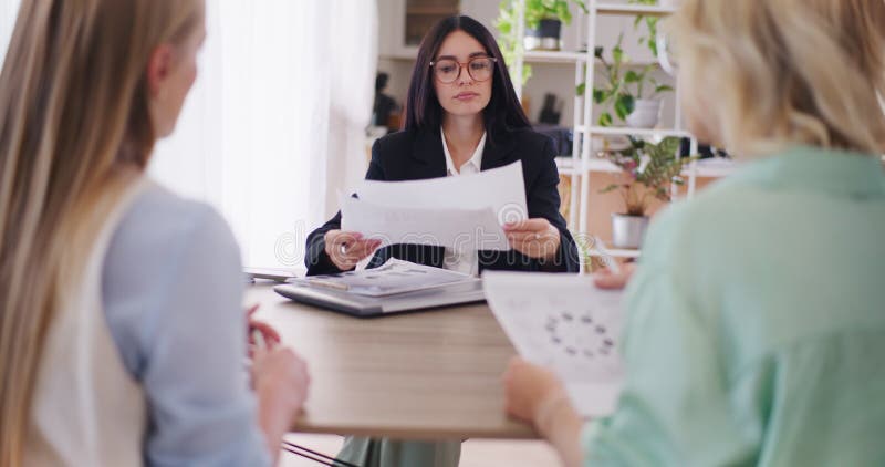 Office Workers Report To Boss and Hand Over Documents Stock Video ...