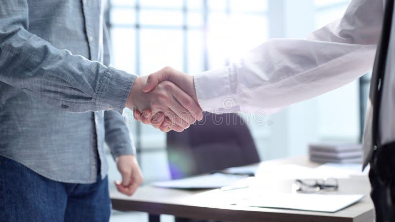Office Workers Shake Hands in the Office Stock Image - Image of hands ...