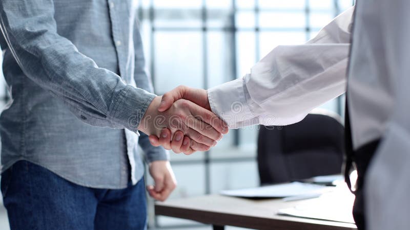 Office Workers Shake Hands in the Office Stock Image - Image of ...