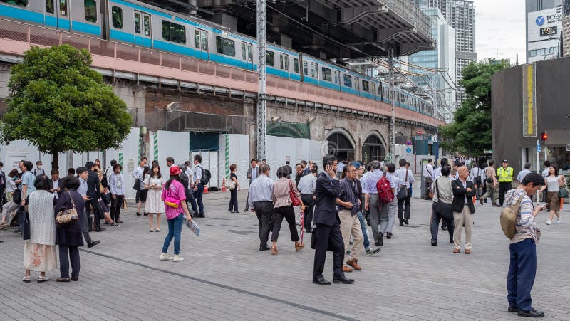 Office Workers in Shimbashi Station, Tokyo, Japan Editorial Image ...