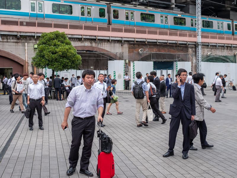 Office Workers in Shimbashi Station, Tokyo, Japan Editorial Image ...
