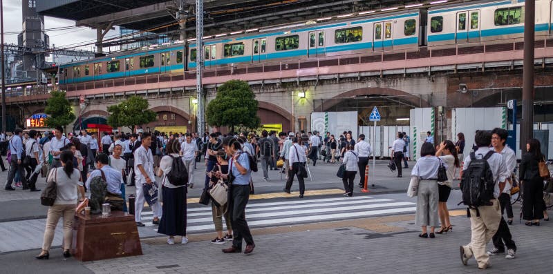 Office Workers in Shimbashi Station, Tokyo, Japan Editorial Stock Image ...