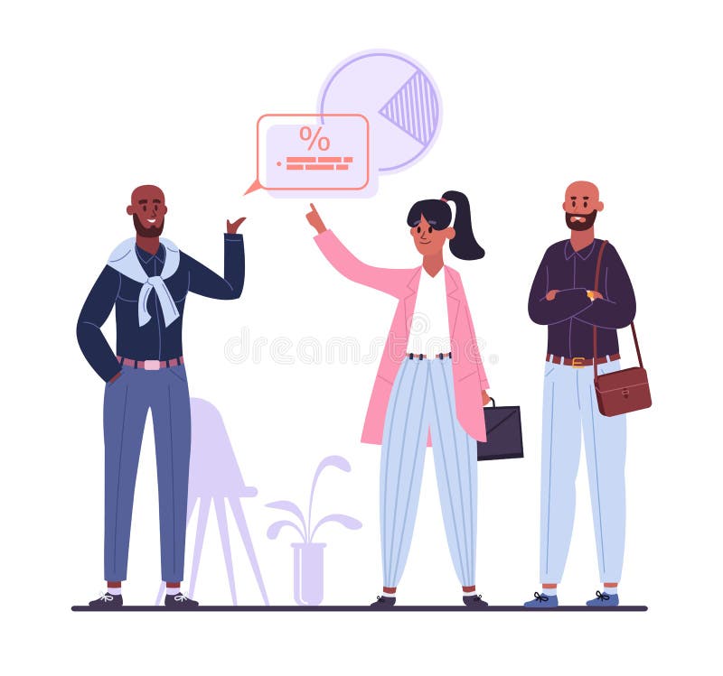 Office Workers Team. Colleagues Discussing Company Progress Stock ...