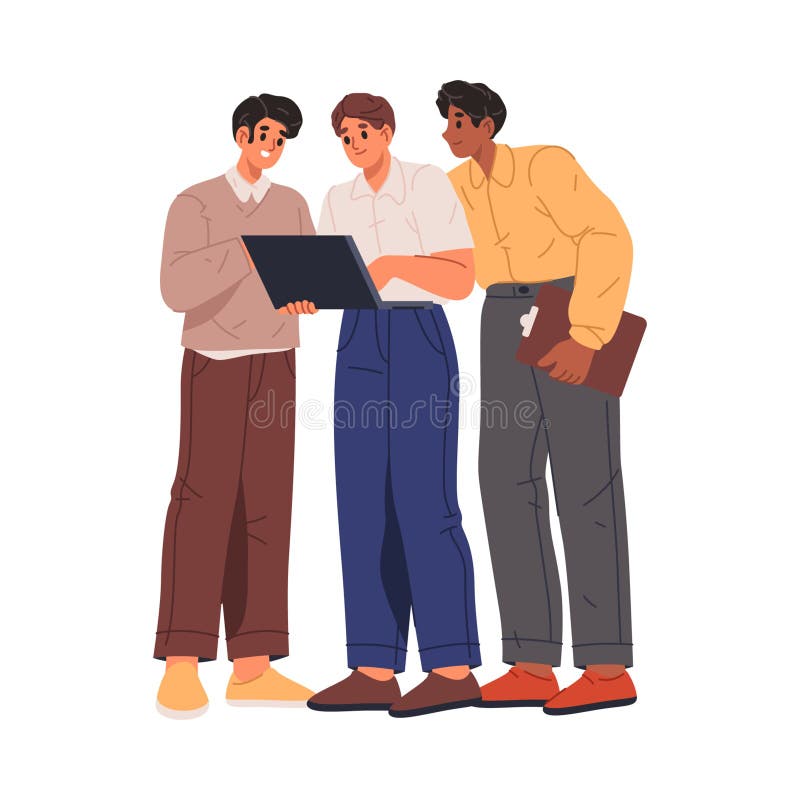 Office Workers Together Talking about Project Stock Vector ...