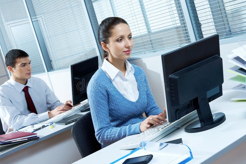 Office workers stock photo. Image of business, typing - 77342820