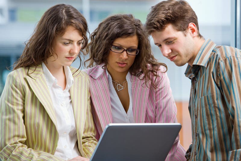 Office Workers Using Laptop Stock Image - Image of indoor, corporate ...