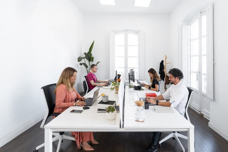 Modern Office Workers Using Laptops Computers Stock Photos - Free ...