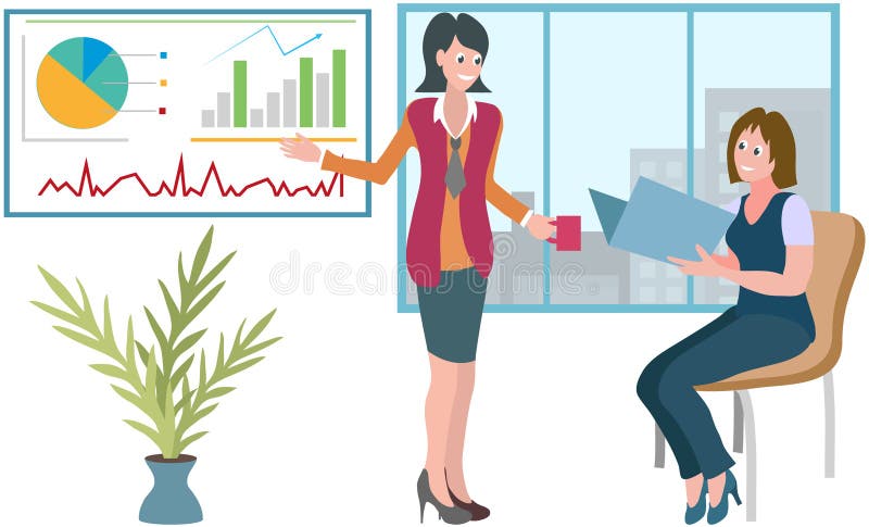 Office Workers. a Worker Employee Contributes To Success of ...