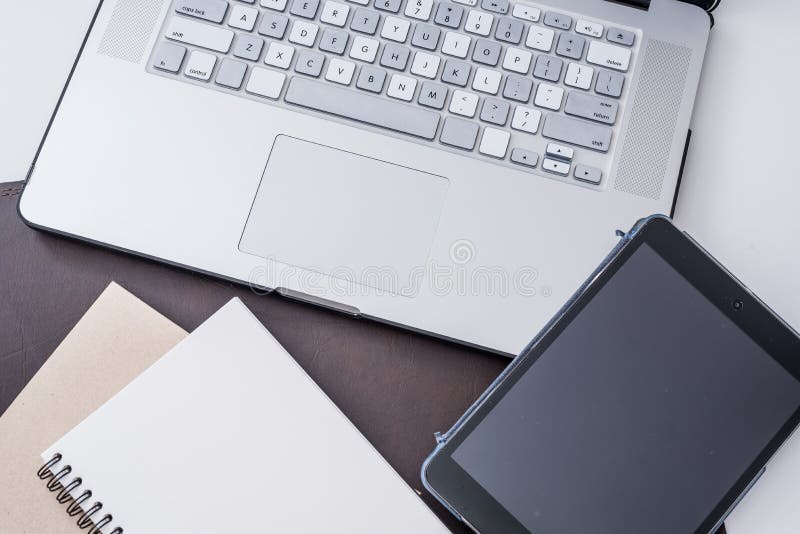 Office Working Desk Top View Stock Photo - Image of table, wooden: 95876652