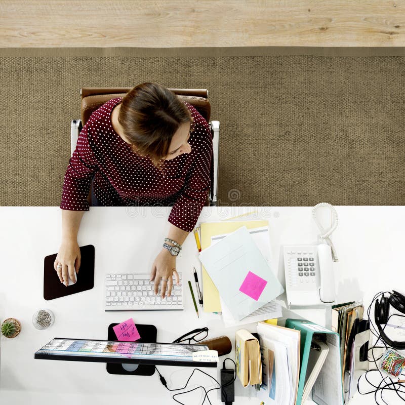 Office Working Workplace Online Computer Contemporary Concept Stock ...