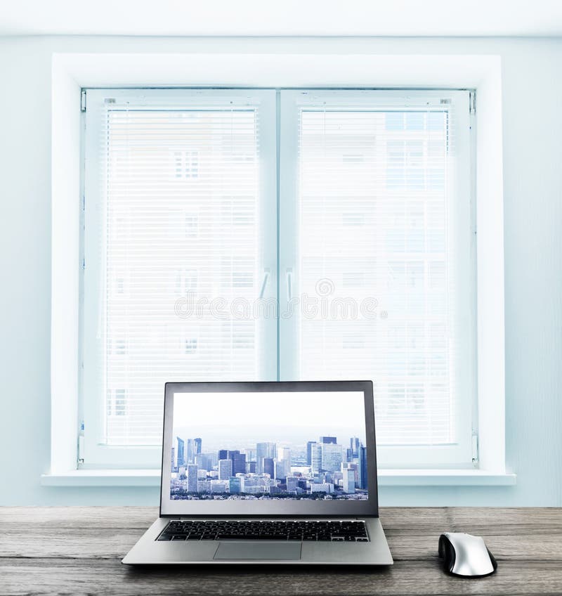 Office Workplace with Computer Stock Image - Image of bussiness, office ...