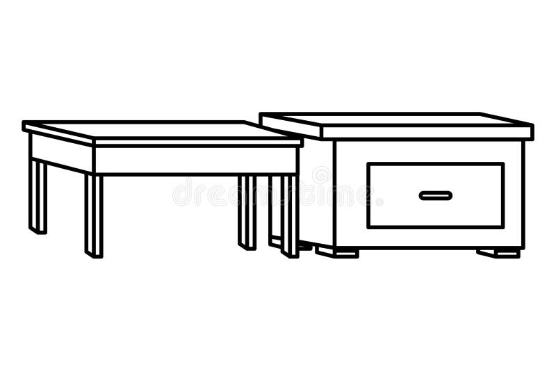 Office and Workplace Elements Cartoons in Black and White Stock Vector ...