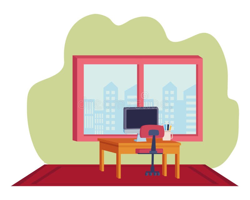 Office and Workplace Elements Cartoons Stock Vector - Illustration of ...