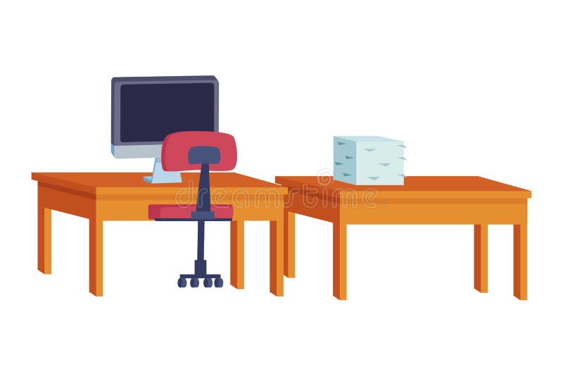 Office and Workplace Elements Cartoons Stock Vector - Illustration of ...